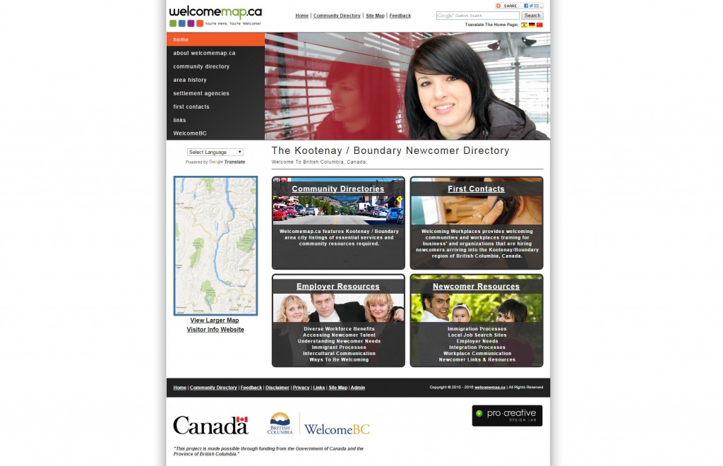welcomemap.ca | ProCreative Labs
